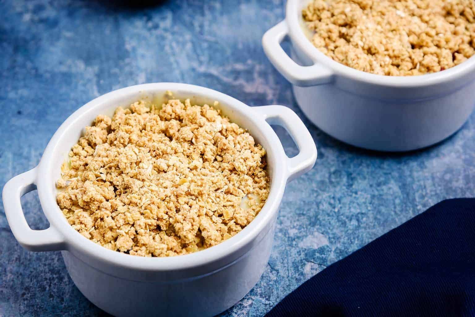 Vegan Fruit Custard Crumbles, great hot or cold! - Especially Vegan
