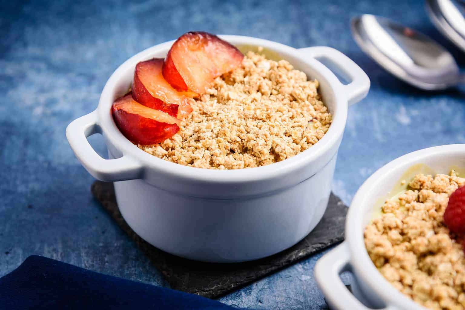 Vegan Fruit Custard Crumbles, great hot or cold! - Especially Vegan