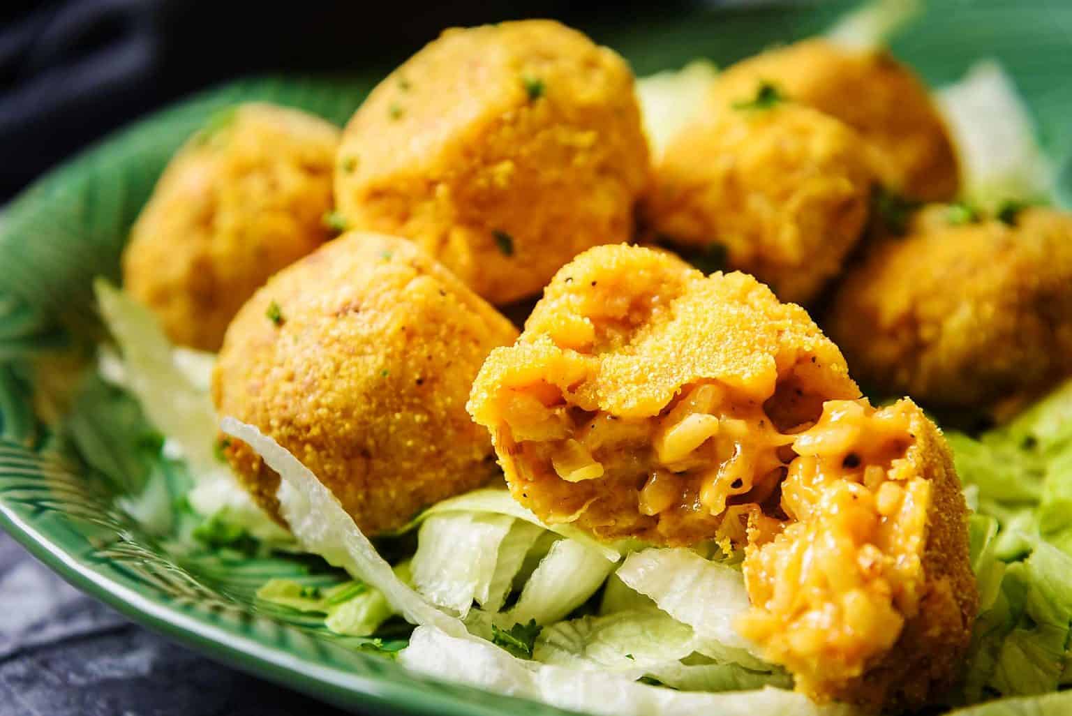 Vegan Cheesy Rice Balls, so tasty! - Especially Vegan