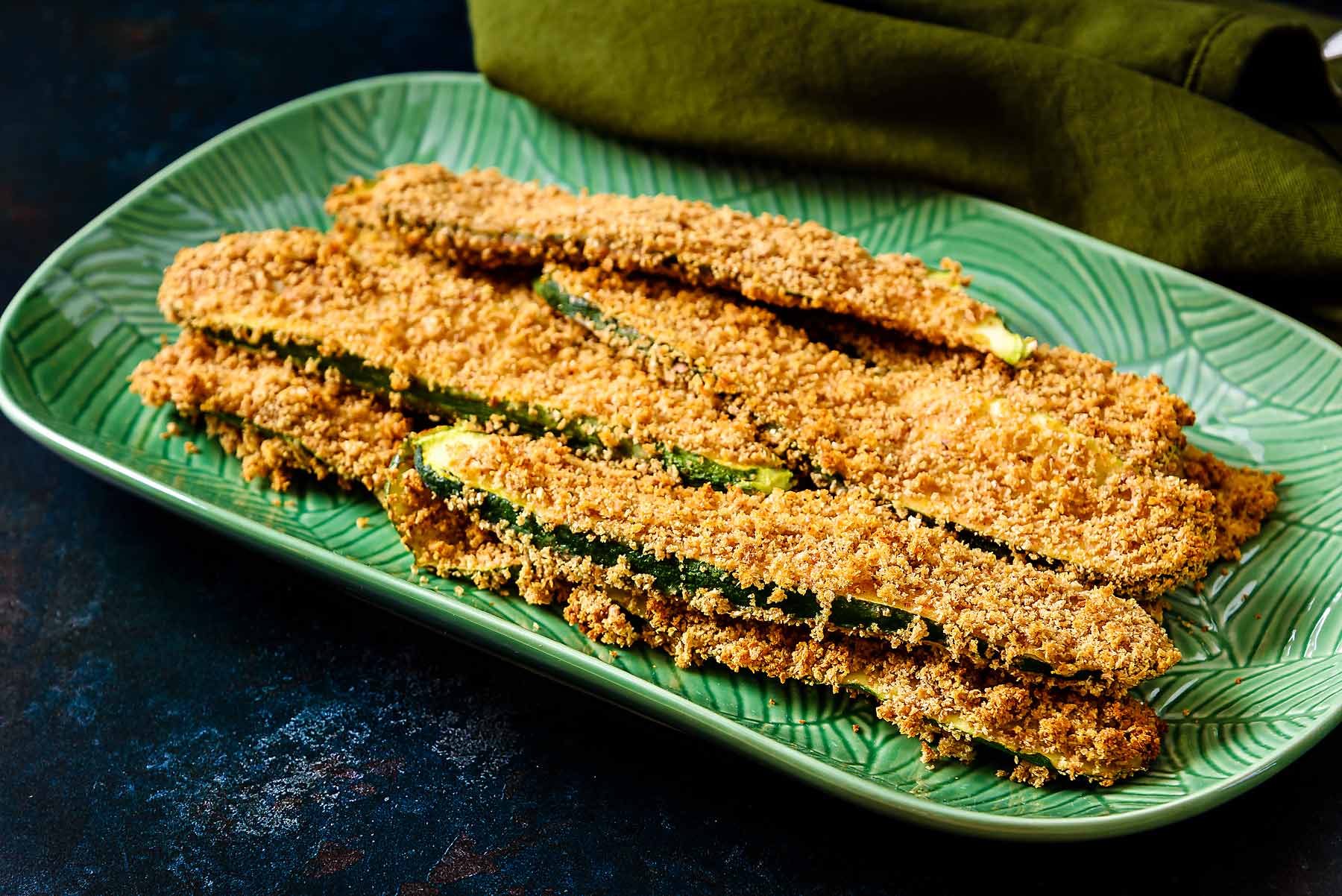 Baked Breaded Cajun Courgettes, light & Crispy! - Especially Vegan
