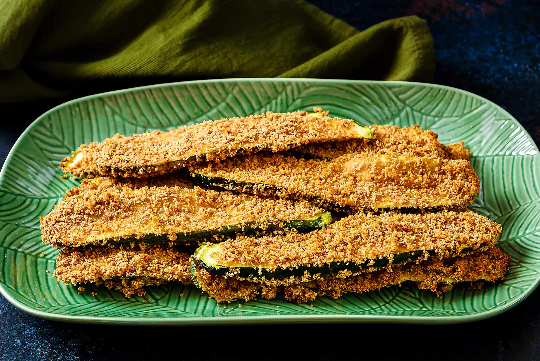Baked Breaded Cajun Courgettes, light & Crispy! - Especially Vegan
