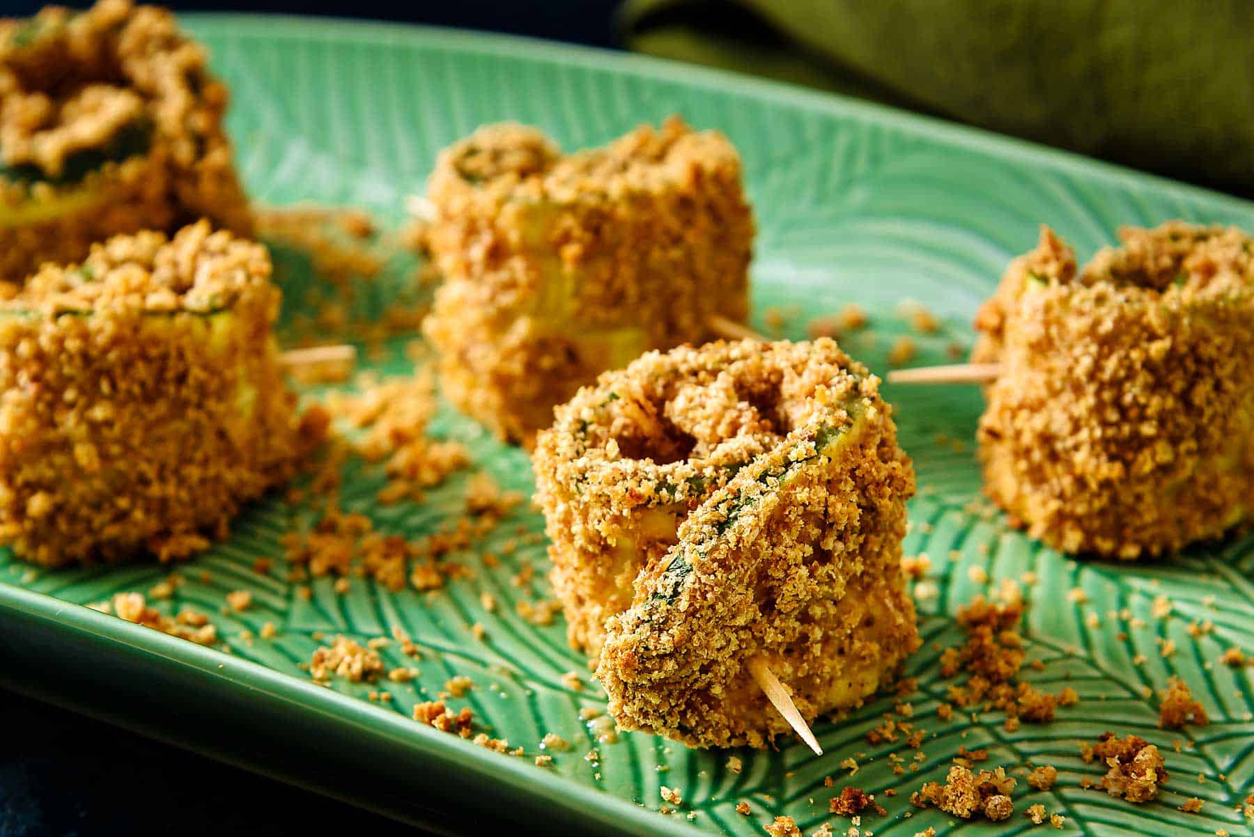 Baked Breaded Cajun Courgettes, light & Crispy! - Especially Vegan